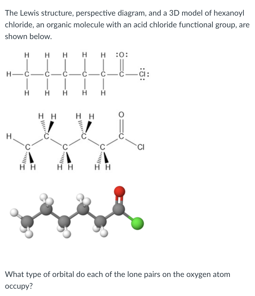 Solved The Lewis structure, perspective diagram, and a 3D | Chegg.com