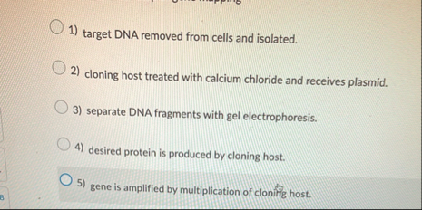 Solved target DNA removed from cells and isolated.cloning | Chegg.com