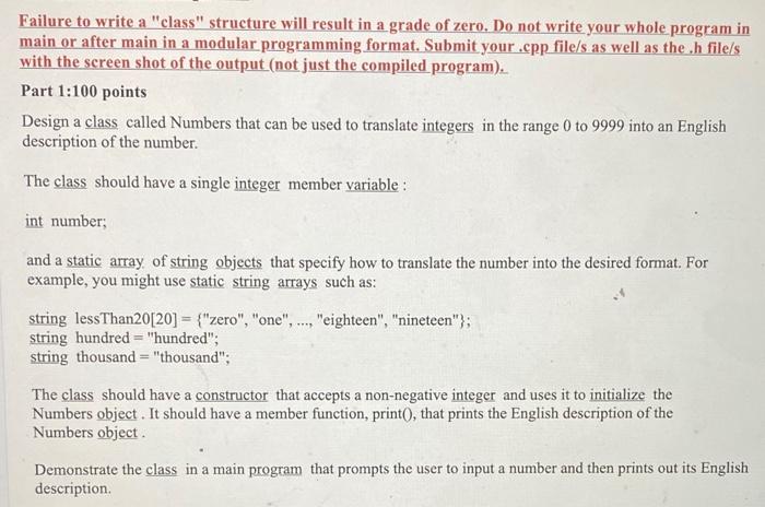Solved Failure to write a "class" structure will result in a | Chegg.com