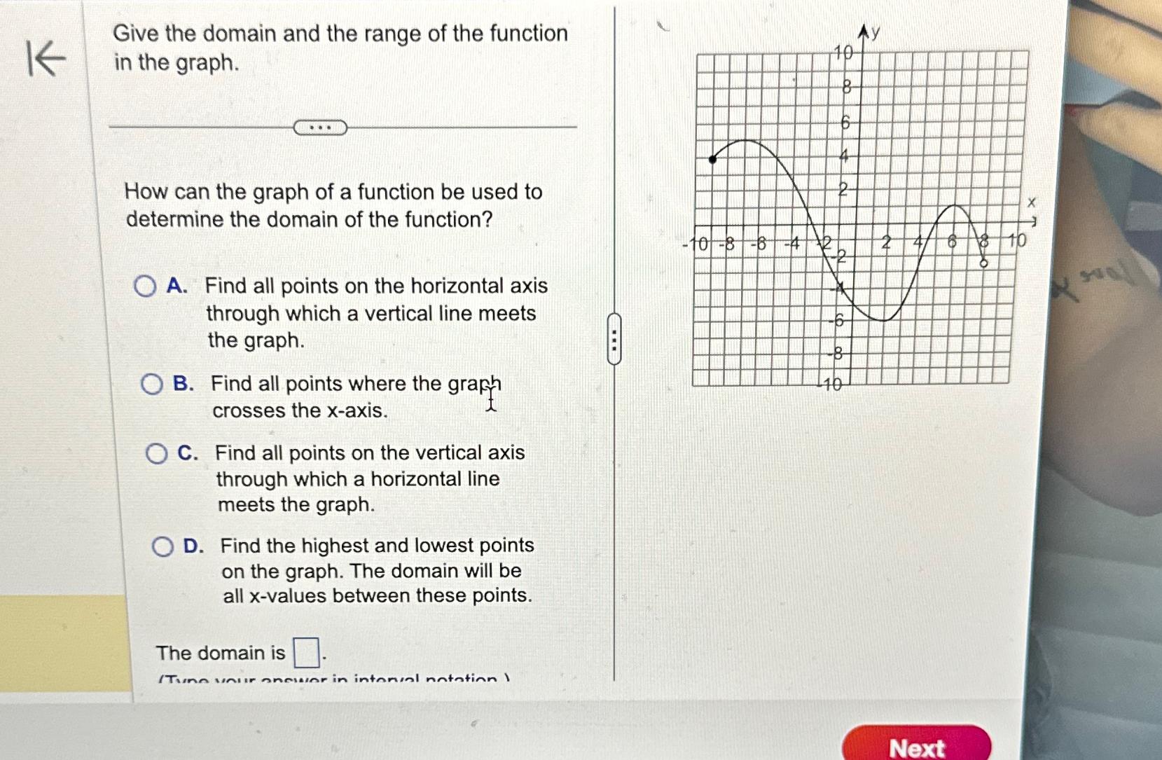 Solved Give the domain and the range of the function in the | Chegg.com