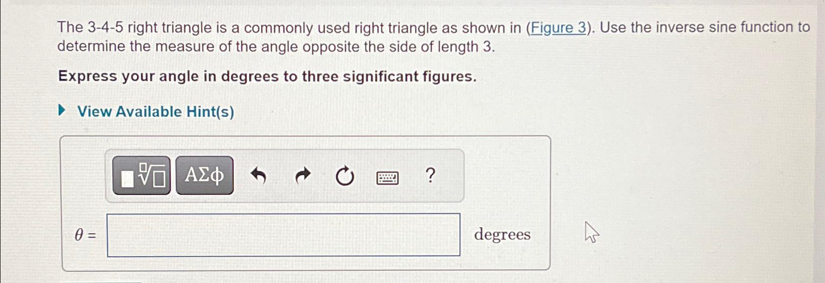 Solved The 3-4-5 ﻿right triangle is a commonly used right | Chegg.com