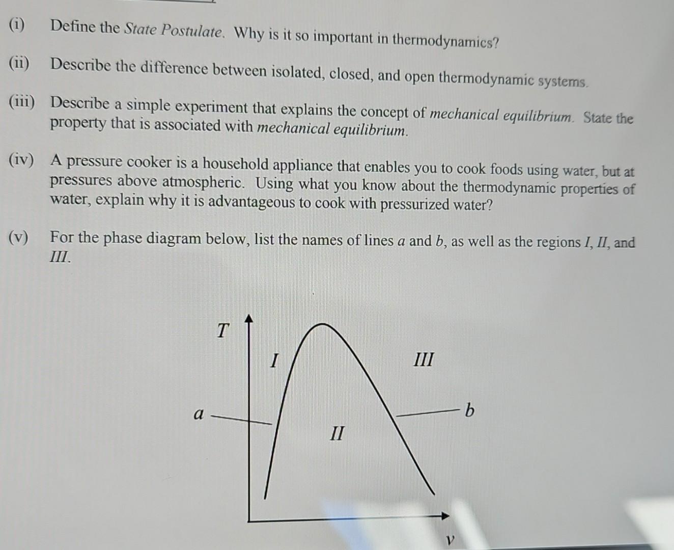 Solved (i) Define the State Postulate. Why is it so | Chegg.com