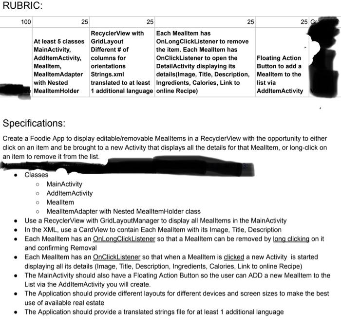 Solved Please follow the specifications shown in the image. | Chegg.com