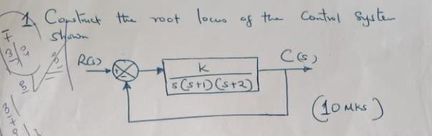 Solved 1 Copstinct the root lows of the Control Systen F | Chegg.com