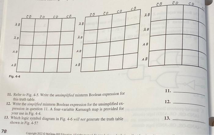 Solved 7. Refer to Fig. 4-3. Write the sum-of-products | Chegg.com