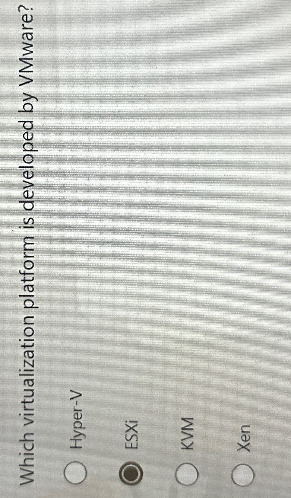 Solved Which virtualization platform is developed by | Chegg.com