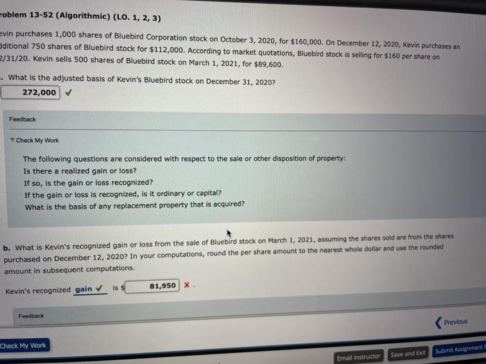 Solved roblem 13-52 (Algorithmic) (LO. 1, 2, 3) evin | Chegg.com Solved roblem 13-52 (Algorithmic) (LO. 1, 2, 3) evin | Chegg.com