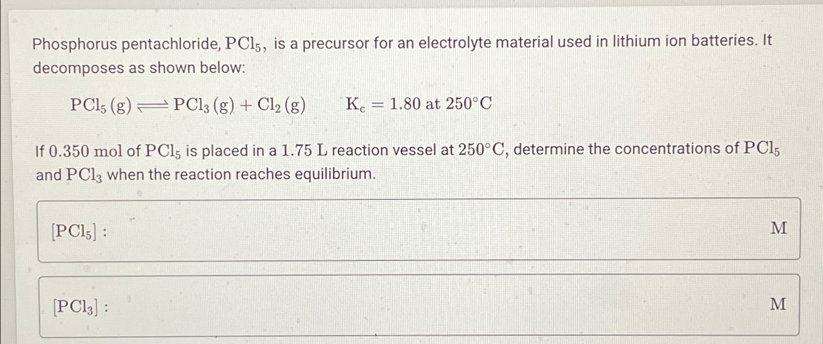 Solved Phosphorus pentachloride, PCl5, ﻿is a precursor for | Chegg.com