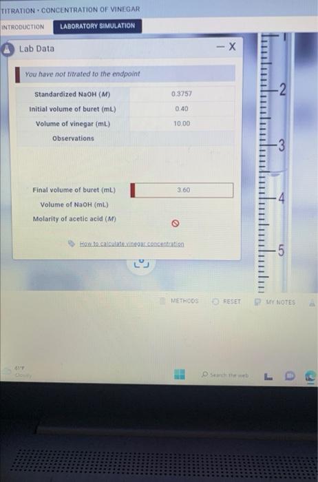 Solved IIRAAION - CONCENTRATION OF VINEGAR iNTRODUCTiON | Chegg.com