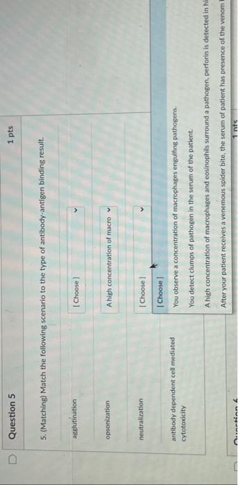 Question 5 1 pts 5. (Matchingd Match the following | Chegg.com