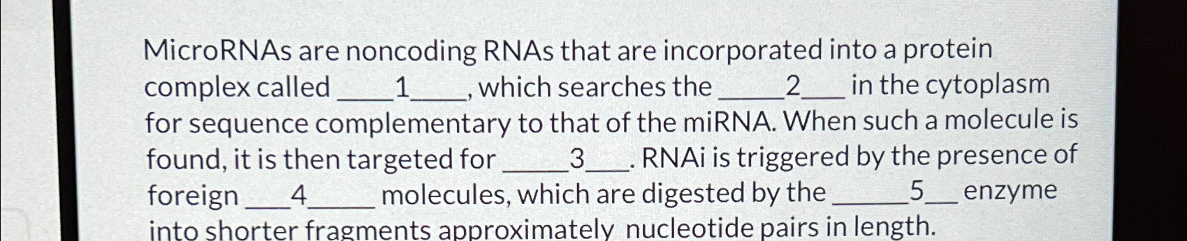 Solved MicroRNAs are noncoding RNAs that are incorporated | Chegg.com