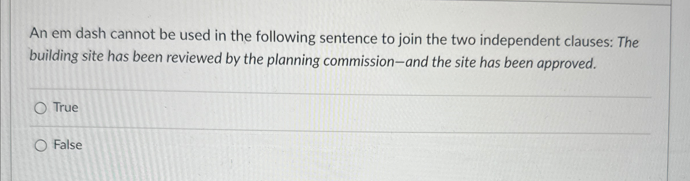 Solved An em dash cannot be used in the following sentence | Chegg.com