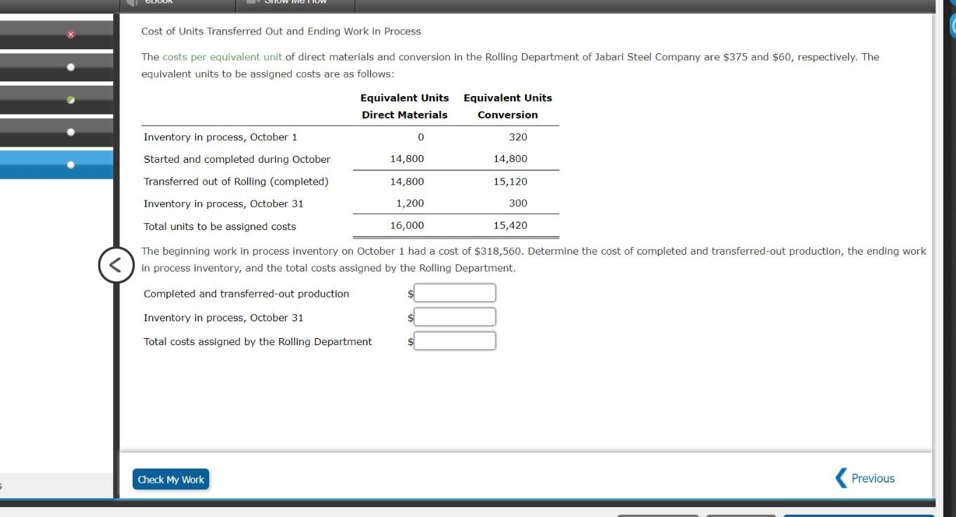 Solved Cost per Equivalent Unit production, and conversion | Chegg.com