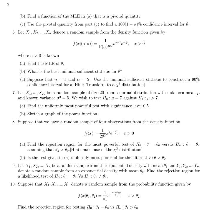 Solved 1 Suppose That X1 X2 X Denote A Random
