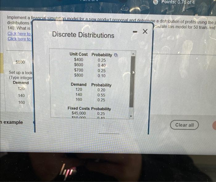 Solved Implement a financial simulation model for a new | Chegg.com