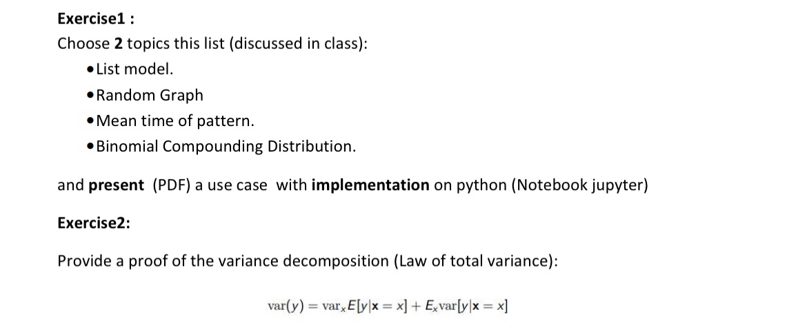 Solved Exercise1:Choose 2 ﻿topics this list (discussed in | Chegg.com