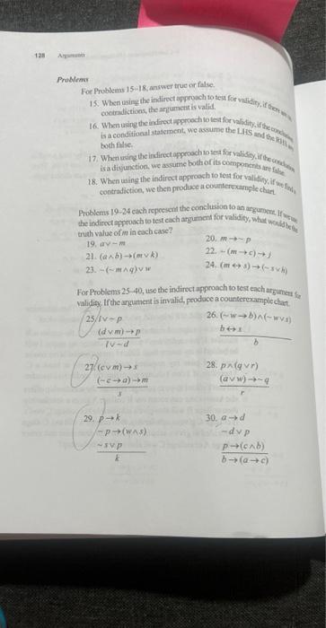 Solved Probleas For Problemu 15 18 , answer true or false. | Chegg.com