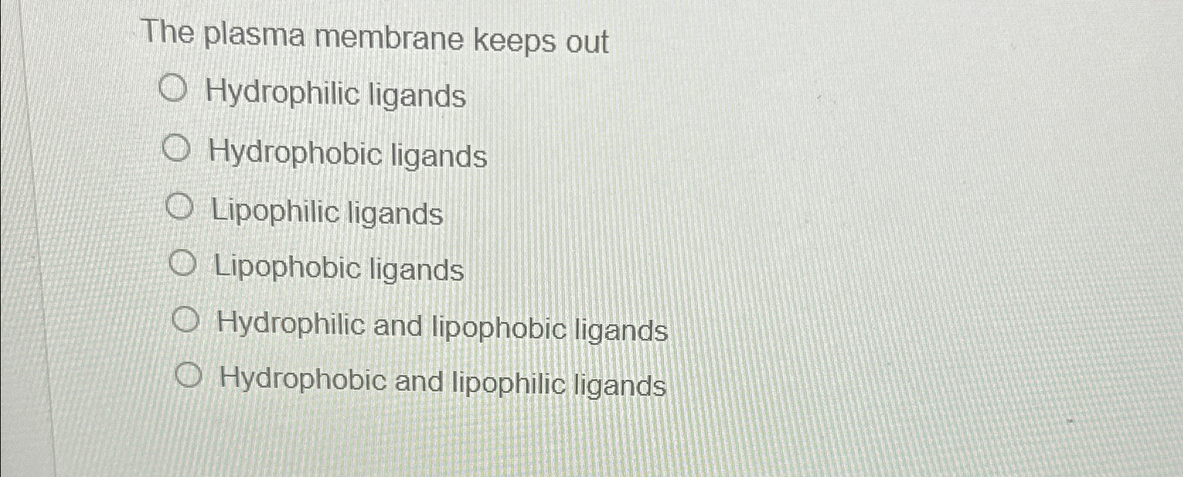 Solved The plasma membrane keeps outHydrophilic | Chegg.com
