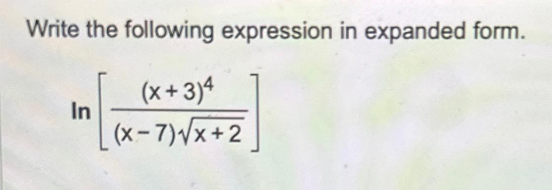 Solved Write the following expression in expanded | Chegg.com