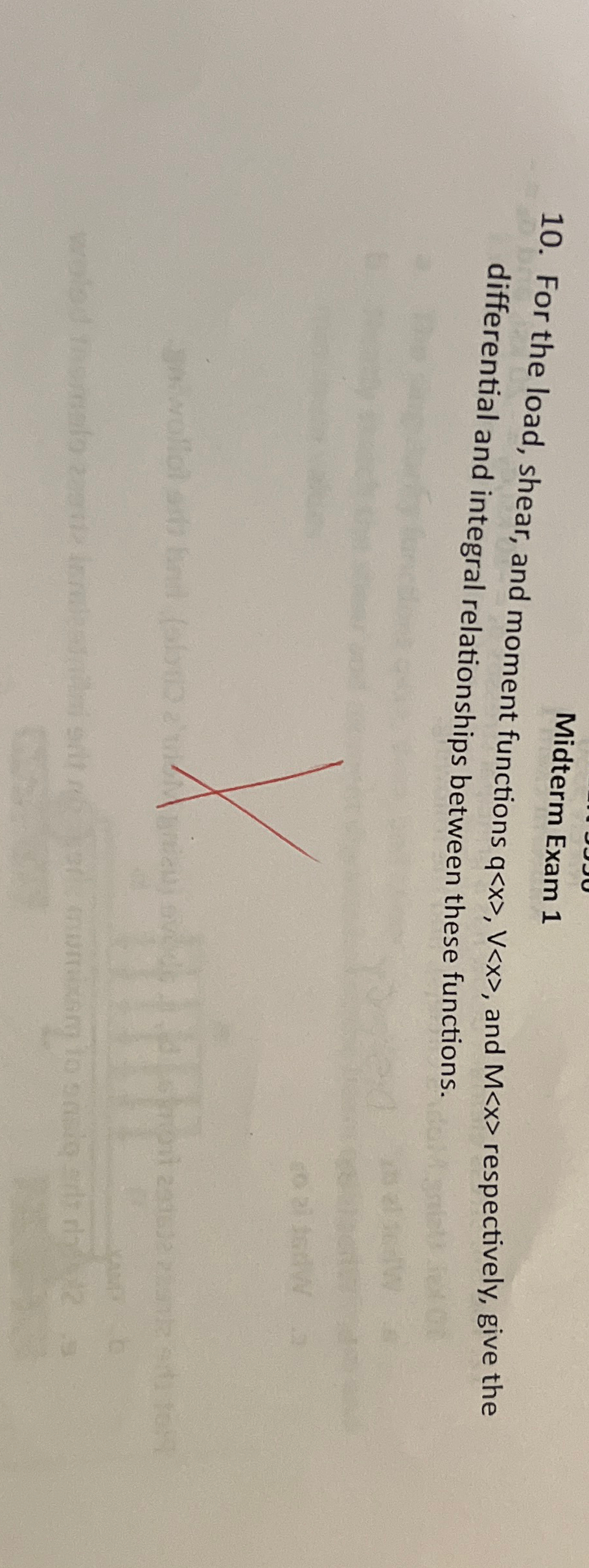 Solved Midterm Exam 110. ﻿For the load, shear, and moment | Chegg.com