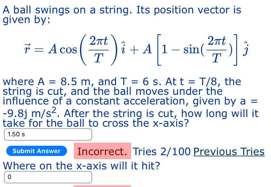 Solved A ball swings on a string. Its position vector | Chegg.com