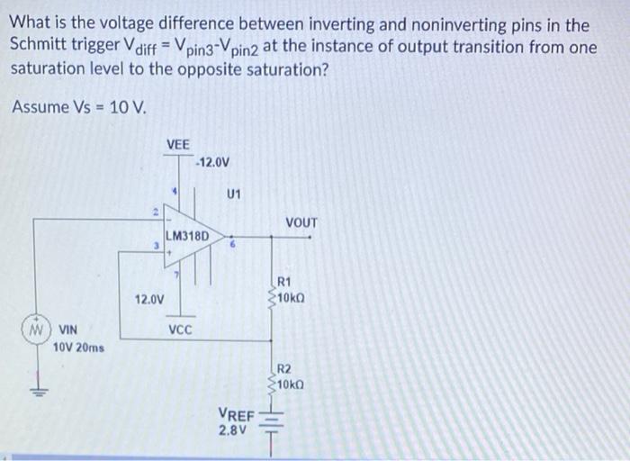 Solved What is the voltage difference between inverting and | Chegg.com