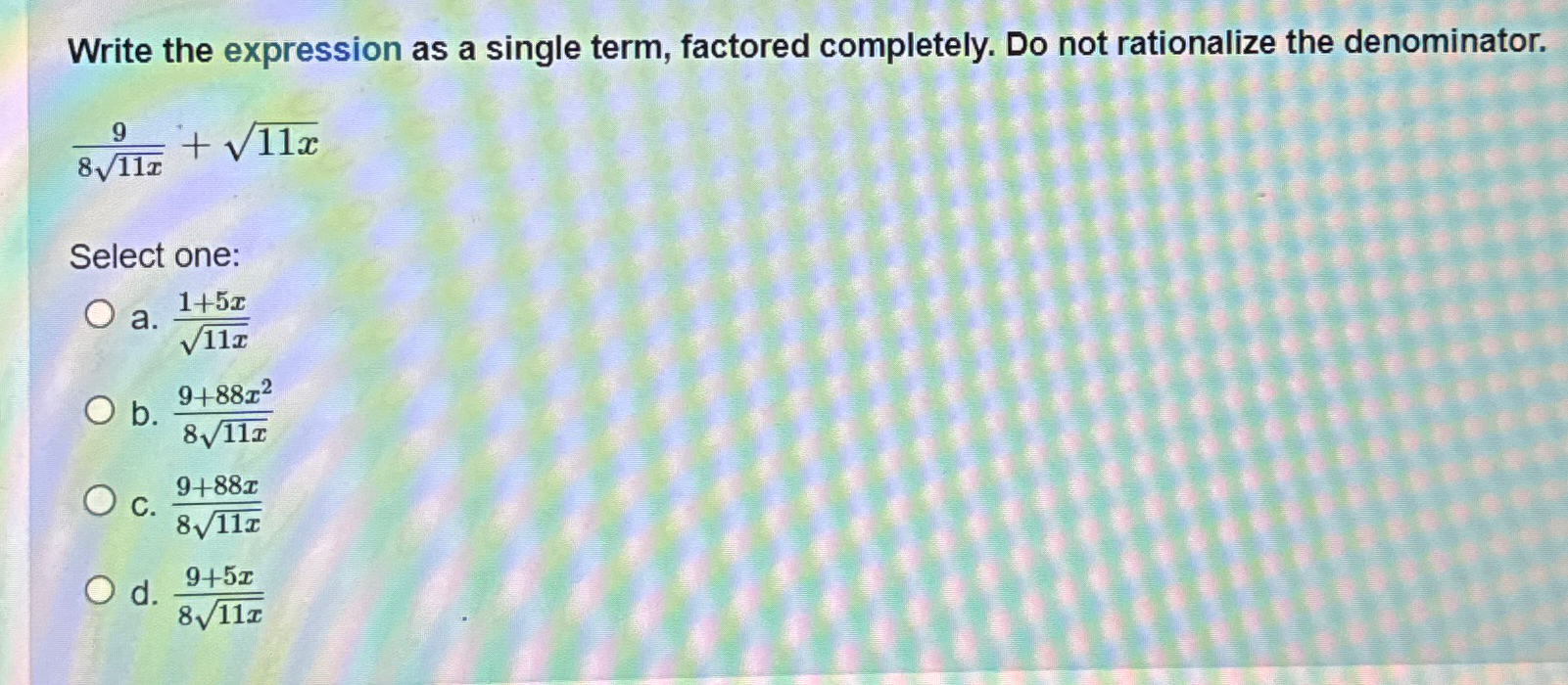 Solved Write the expression as a single term, factored | Chegg.com