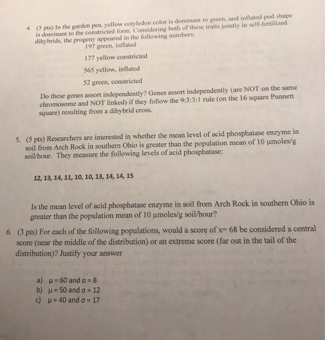 Solved 4. (5 pts) In the garden pea, yellow cotyledon color | Chegg.com
