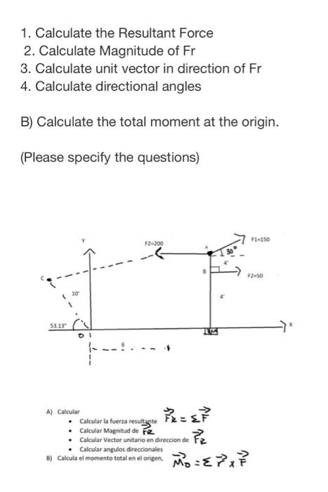 1. Calculate the Resultant Force 2. Calculate | Chegg.com