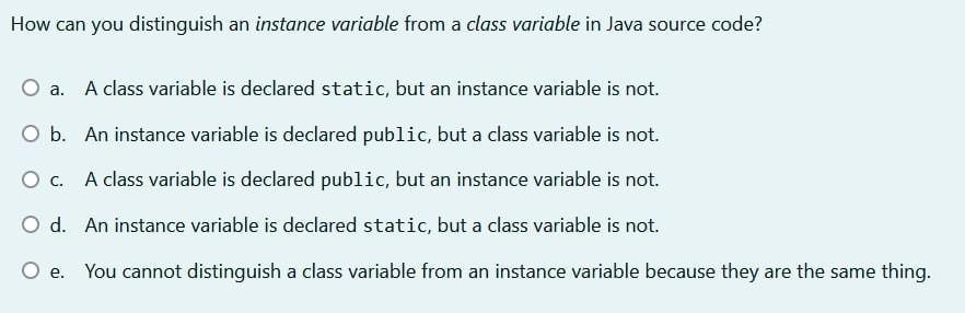 Solved Consider The Following Java Class Definition Public