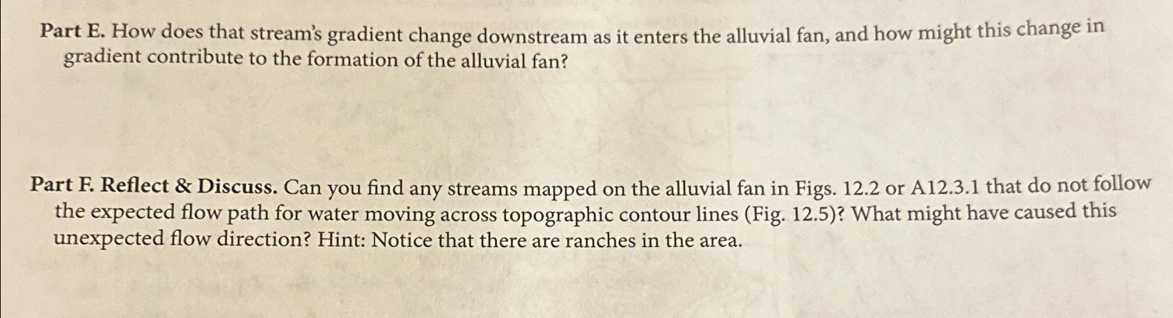 Solved Part E. ﻿How does that stream's gradient change | Chegg.com
