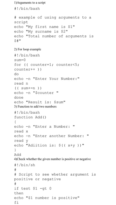 1 Arguments To A Script Bin Bash Example Of