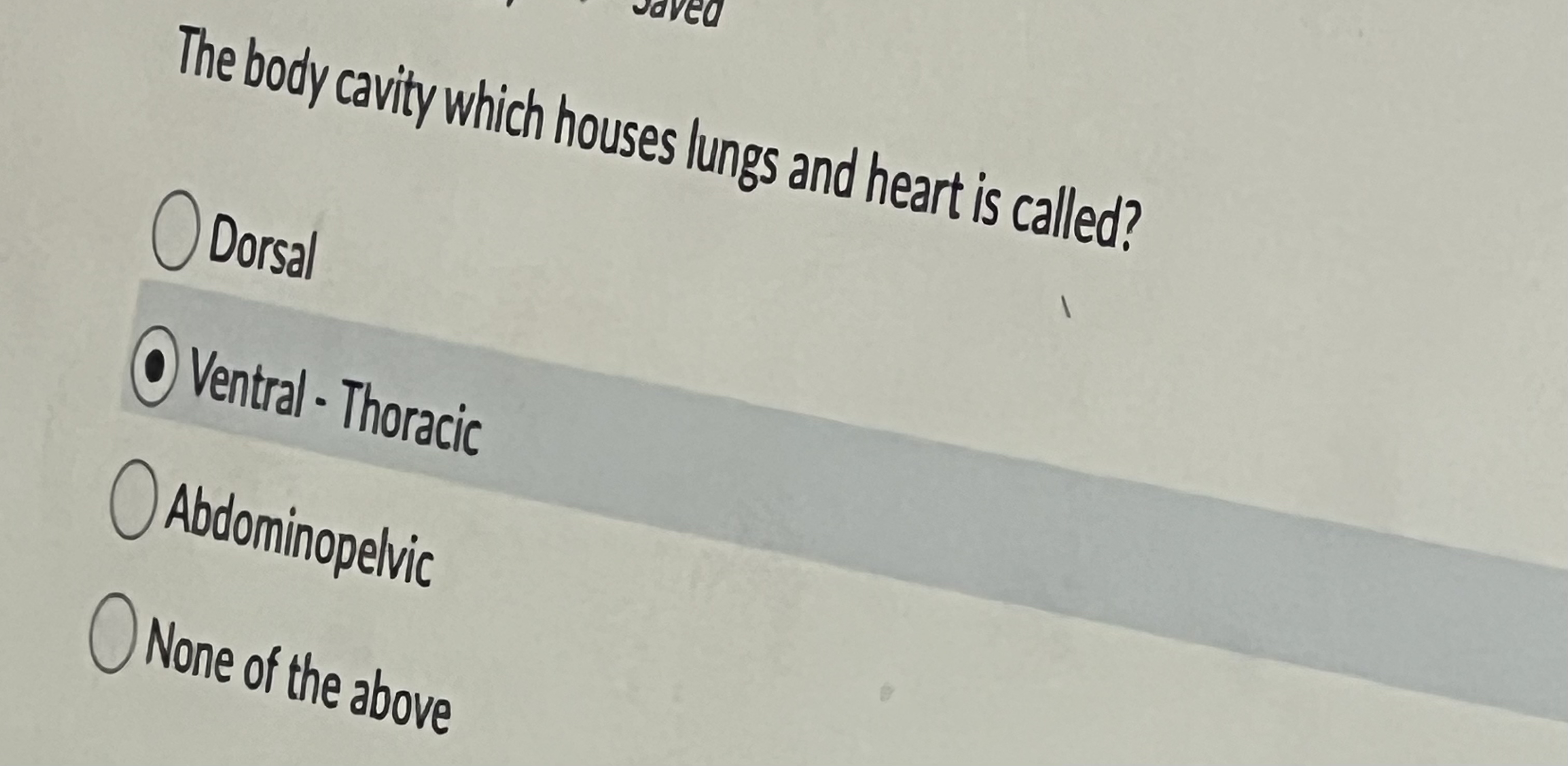 Solved The body cavity which houses lungs and heart is | Chegg.com