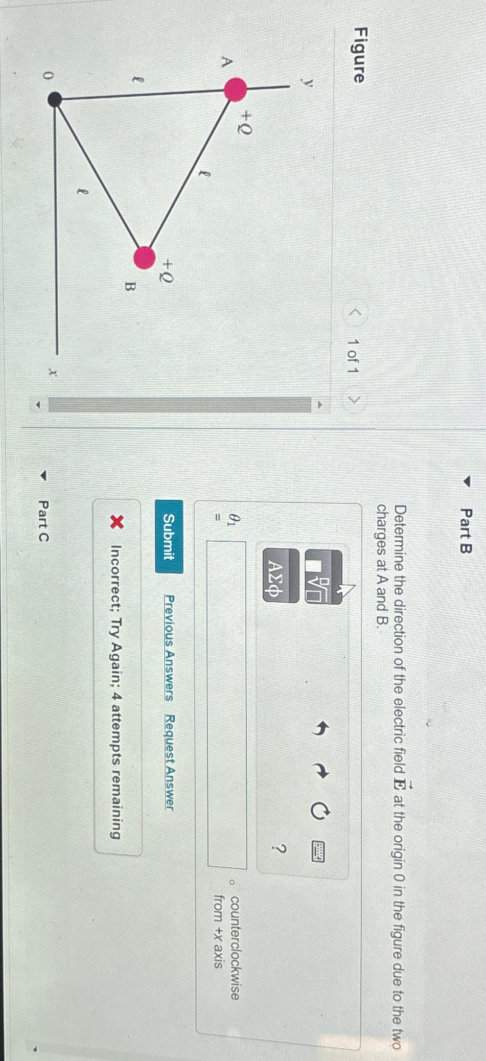 Solved Part BDetermine the direction of the electric field | Chegg.com