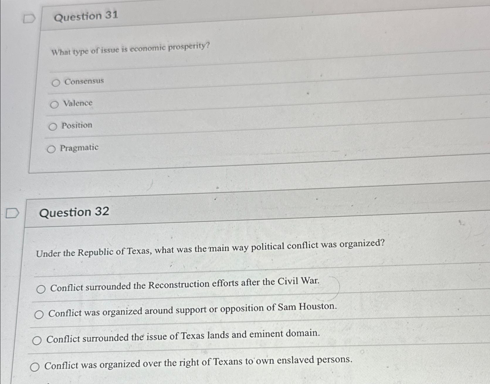 Solved Question 31What type of issue is economic | Chegg.com