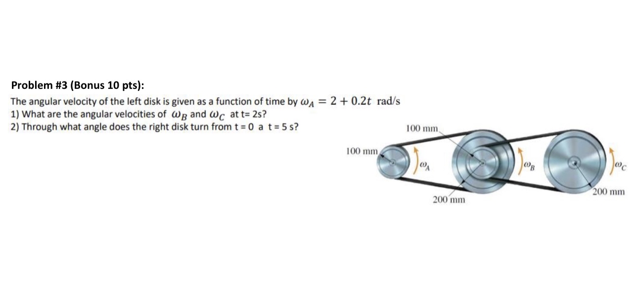 Solved Problem #3 (Bonus 10 pts):\\nThe angular velocity of | Chegg.com