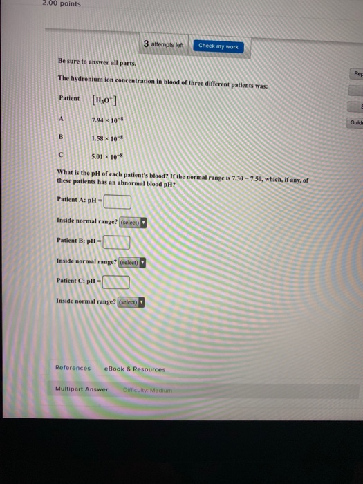 Solved 2.00 points 3 attempts left Check my work Be sure to | Chegg.com