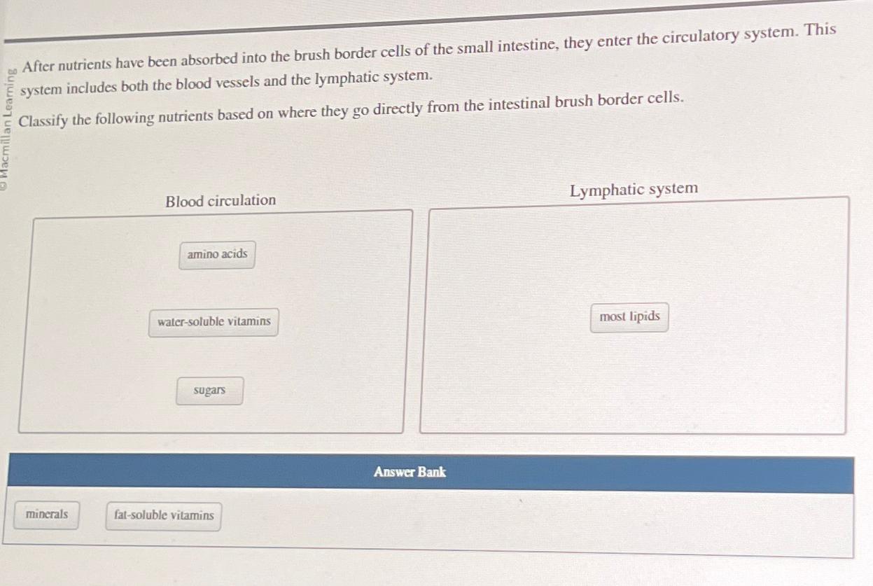 Solved After nutrients have been absorbed into the brush | Chegg.com
