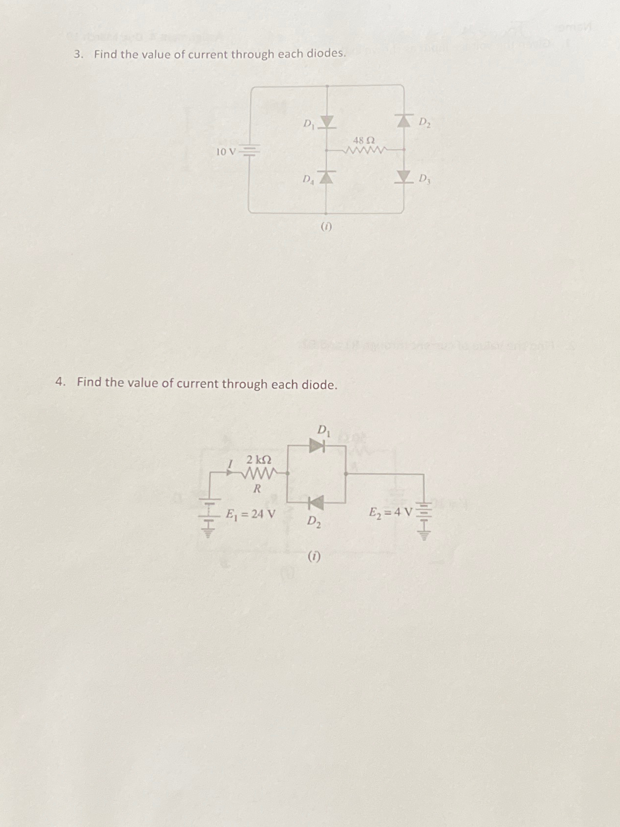 Solved Find the value of current through each diodes.Find | Chegg.com