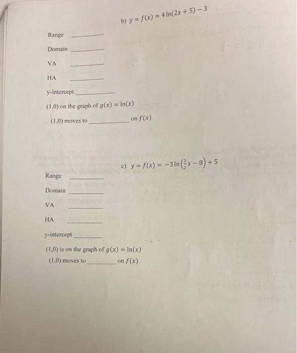 Solved Log Rules and Characteristics of a Log function 1. | Chegg.com