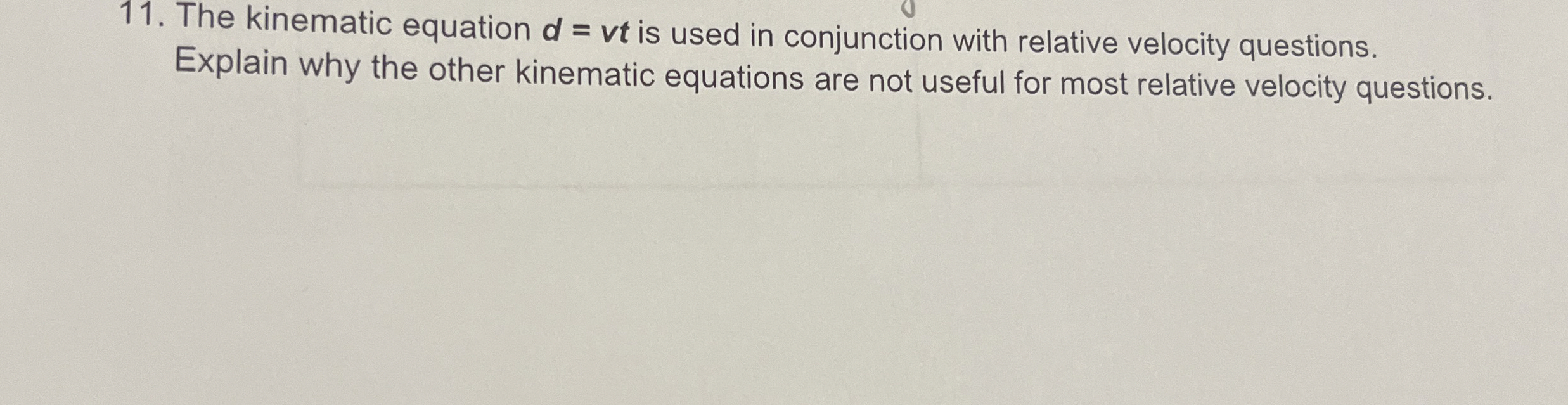 Solved The kinematic equation d=vt ﻿is used in conjunction | Chegg.com