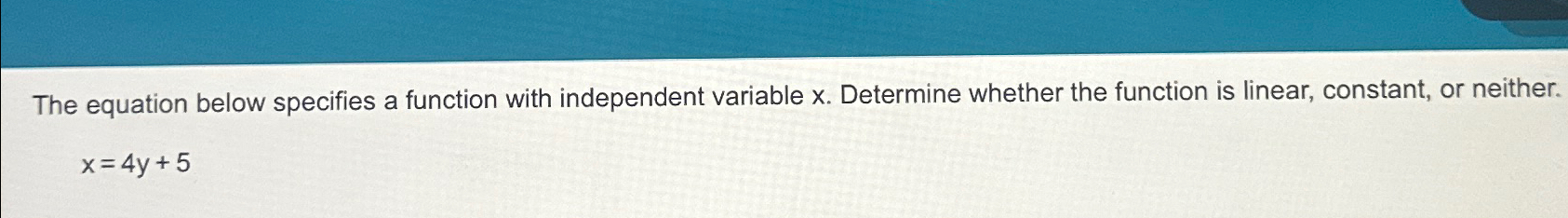 Solved The equation below specifies a function with | Chegg.com