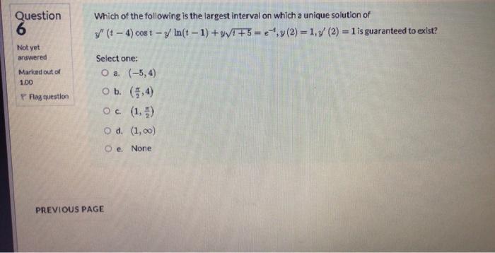 Solved Question 6 Which of the following is the largest | Chegg.com