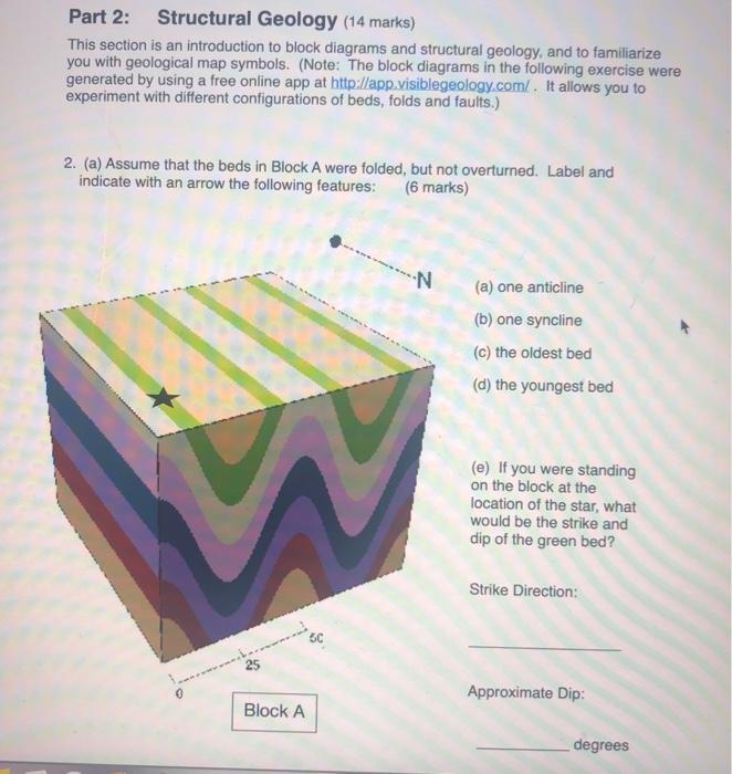 Solved Part 2: Structural Geology (14 marks) This section is | Chegg.com