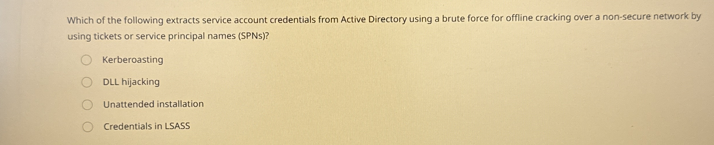 Solved Which of the following extracts service account | Chegg.com