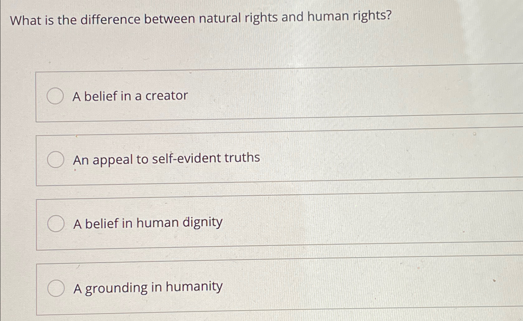 Solved What is the difference between natural rights and | Chegg.com