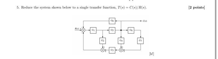 Solved 5. Reduce the system shown below to a single transfer | Chegg.com