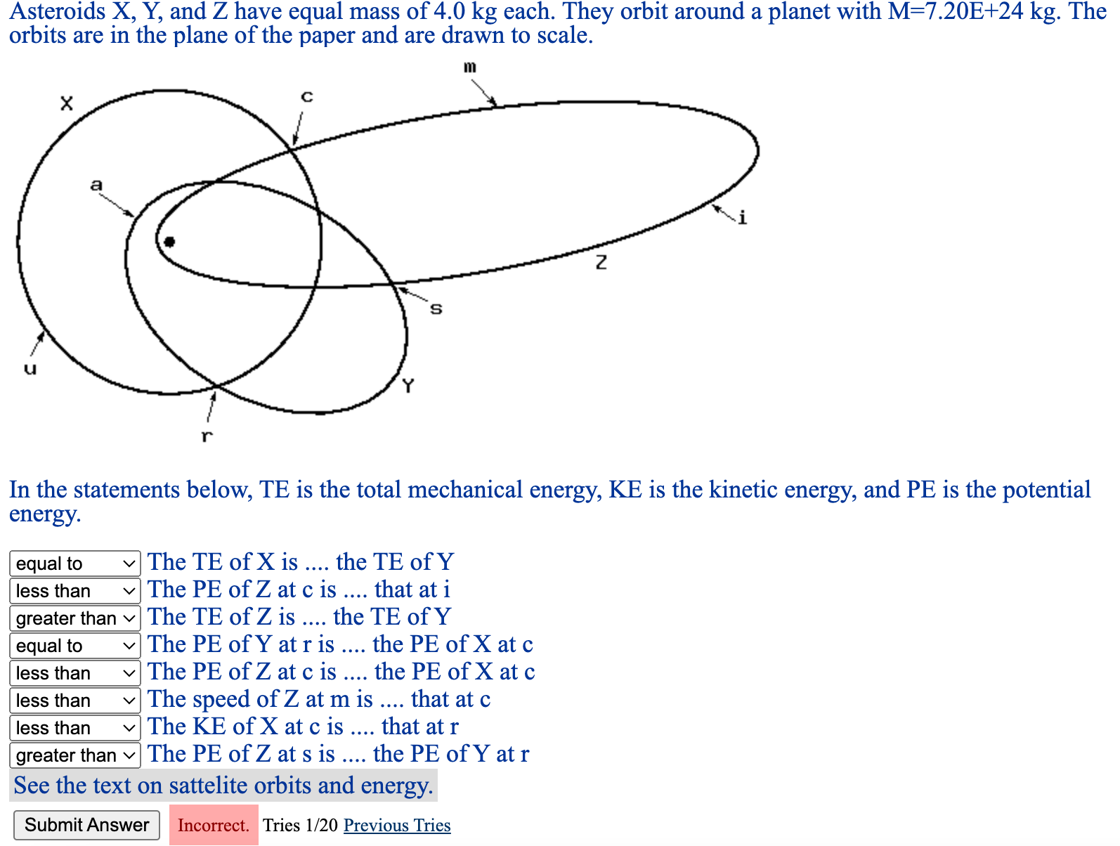 Solved In the statements below, TE ﻿is the total mechanical | Chegg.com