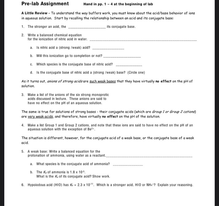 Solved Pre-Lab Assignment Hand in pp. 1-4 at the beginning | Chegg.com