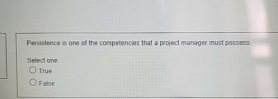 Solved Persistence is one of the competencies that a project | Chegg.com